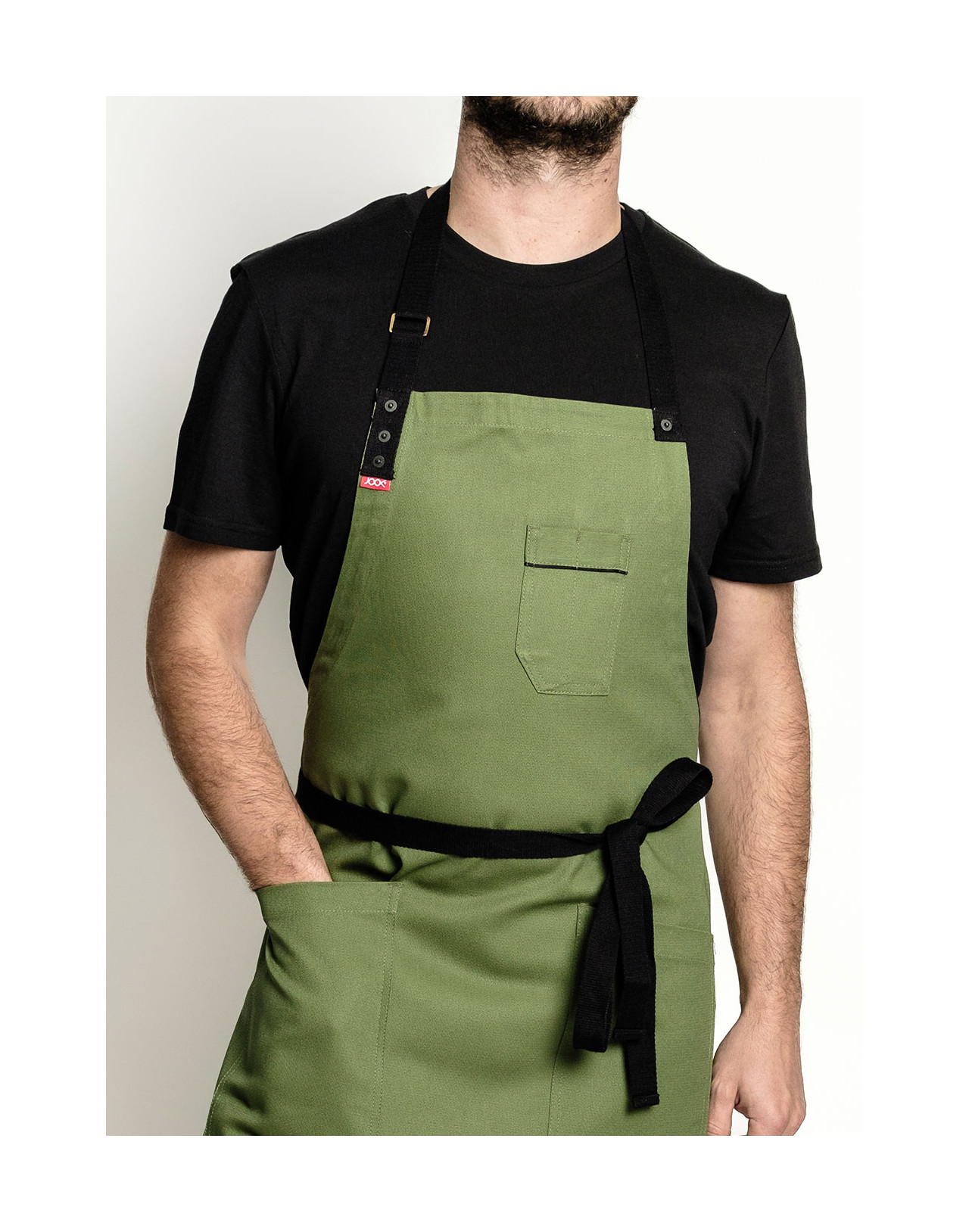 Green apron for chef
